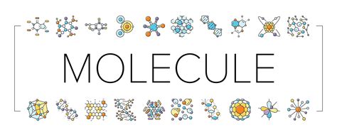Molecular Science Chemistry Atom Icons Set Vector 21231885 Vector Art At Vecteezy