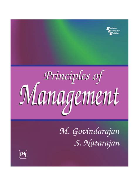 Principles Of Management Govindarajan M Natarajan S Pdf Theory Strategic Planning