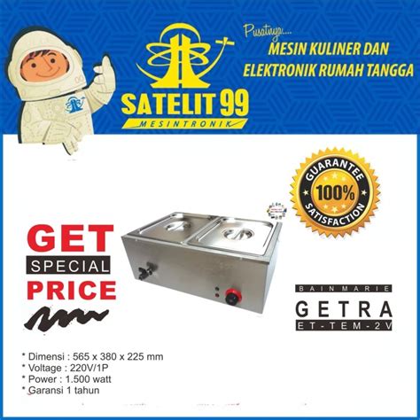 Jual Mesin Penghangat Makanan Table Top Bain Marie Getra Et Tem 2v