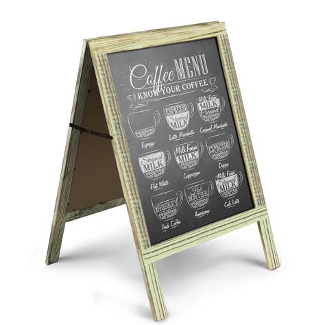 A Frame Chalkboard Sign Rustic Wooden Sidewalk Easel Chalk Stand Menu Display 810651030123 Ebay