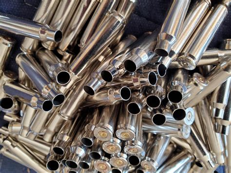 223 556 Nickel Plated Brass Shell Casings From Indoor Ranges 180 Count