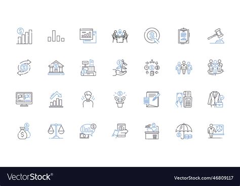 Financial Audit Line Icons Collection Compliance Vector Image