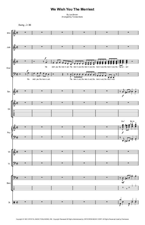 We Wish You The Merriest Arr Tunescribers By Les Brown Sheet Music