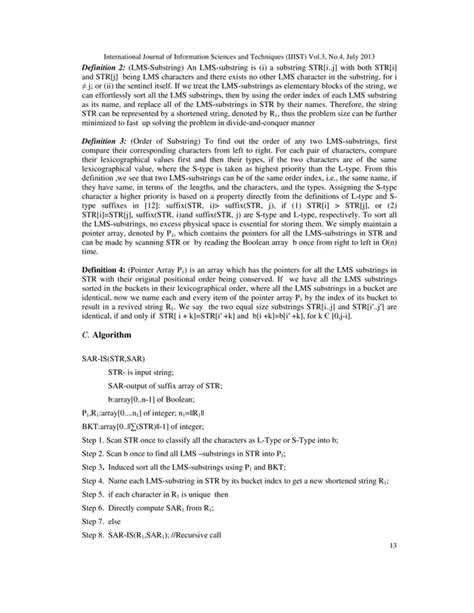 Space Efficient Suffix Array Construction Using Induced Sorting Lms Substrings Pdf