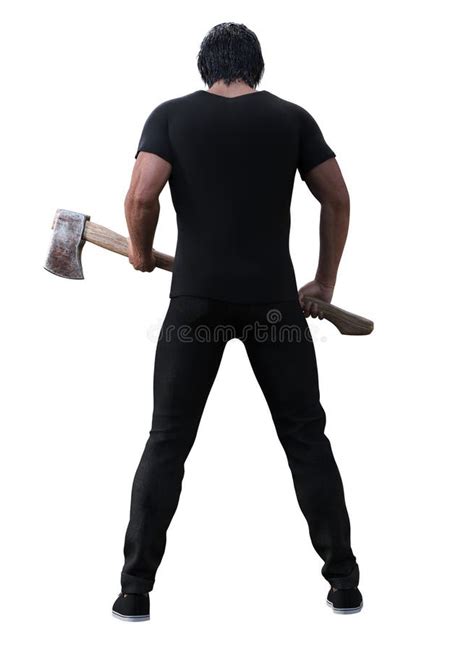 Man With An Axe Or A Hatchet Stock Illustration Illustration Of