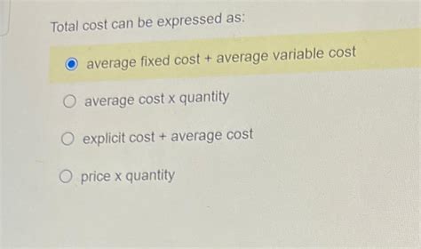 solved total cost can be expressed as average fixed cost