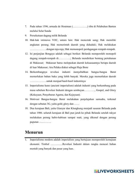 Crossword Ips Bagian Random Ke 7 Worksheet Live Worksheets