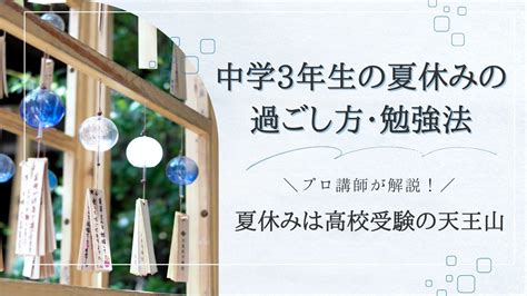 中学3年生の夏休みの過ごし方・勉強法をプロが解説【高校受験の天王山】 プロ家庭教師ひかるの教室