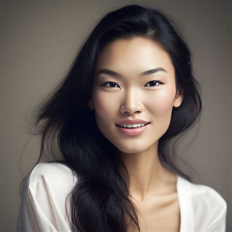 Free Image Portrait Of An East Asian Woman On A White Background Premium Free Ai Generated