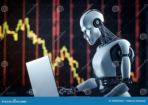 Ai Trading Ai Robot On Chatgpt Generate Analytic Trading Chart Stock Illustration