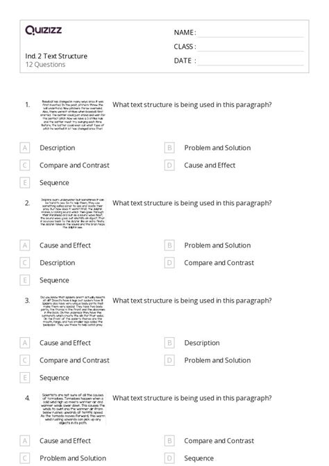 50 Paragraph Structure Worksheets On Quizizz Free And Printable