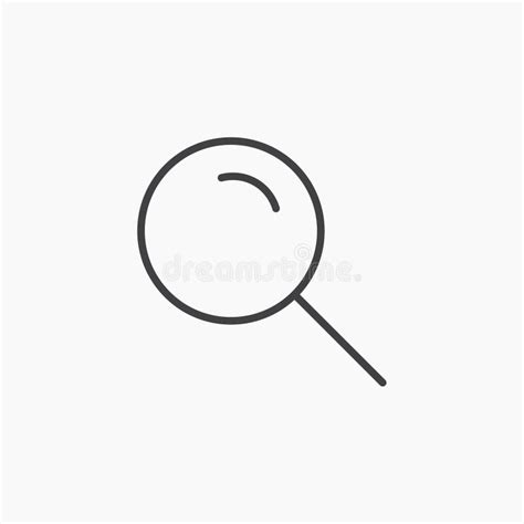 Searchline In Thin Line Black Color Flat Simple Vector Symbols Illustration Stock Vector