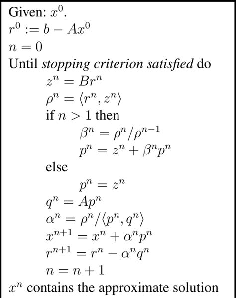 1 the preconditioned conjugate gradient method download scientific diagram