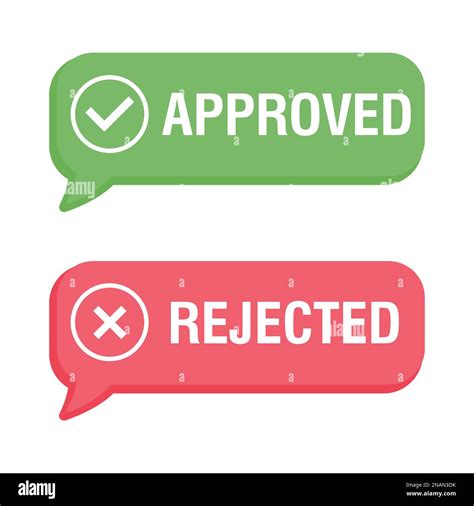 Approved And Rejected Stickers Check Or Cross Mark Sign Vector Flat