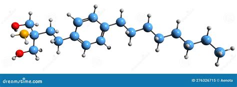 3d Image Of Fingolimod Skeletal Formula Stock Illustration