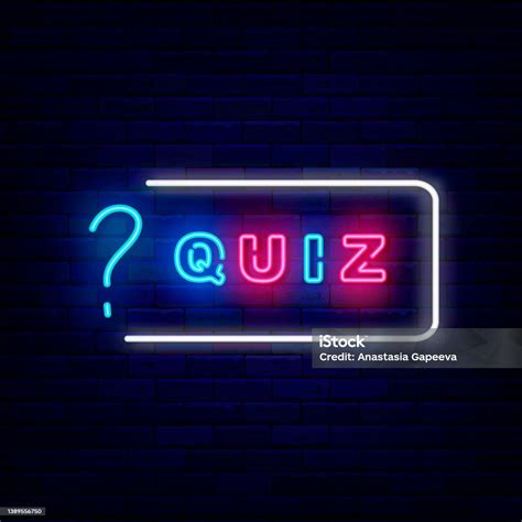 Quiz Neon Se Connecter Dans Le Cadre Concept Dexamen Avec Point