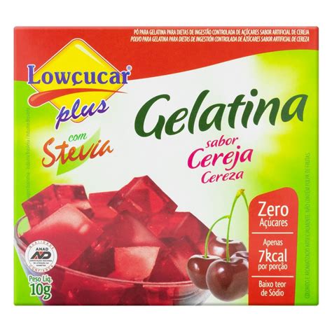 Gelatina Cereja Zero Açúcar Lowçucar 10g Carrefour