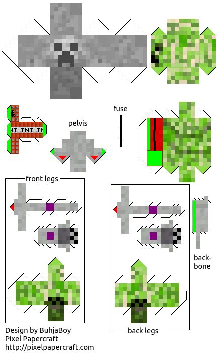 Minecraft Papercraft Creeper Skins