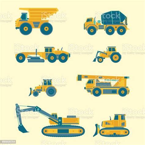 向量組平面施工車輛圖示道路工程圖像工業機械的符號向量圖形及更多互聯網圖片 互聯網 交通方式 剪裁圖 Istock