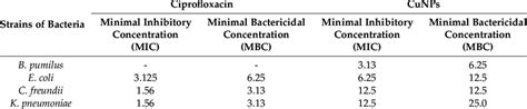 Minimal Inhibitory Concentration Minimal Bactericidal Concentration In Download Scientific