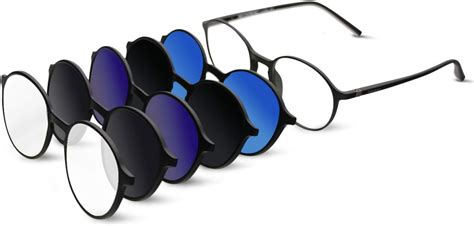 6 In 1 Spectacle Frame Men Women With 5 Pcs Clip On Polarized