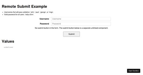 Redux Form Examples Codesandbox