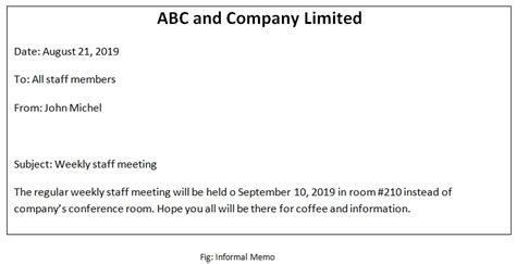 Informal Memo Format