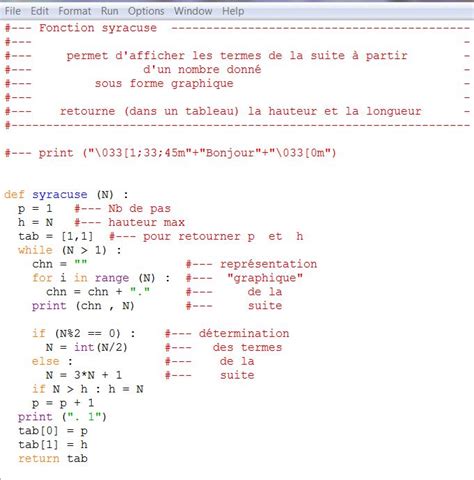 python programme de syracuse exercice de mathématiques de première 772933