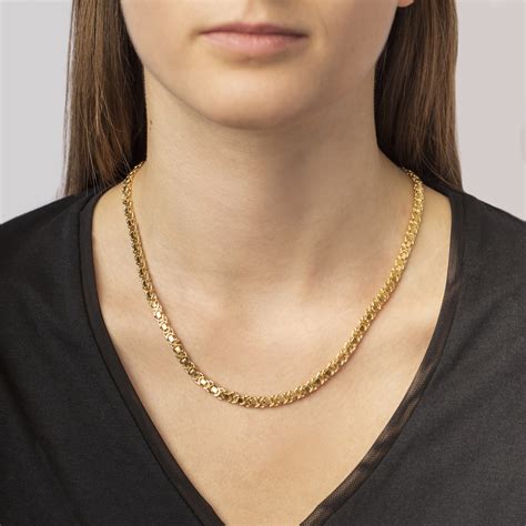 9ct Yellow Gold Byzantine Chain Necklace London Road Jewellery