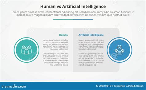 Human Employee Vs Ai Artificial Intelligence Versus Comparison Opposite Infographic Concept For
