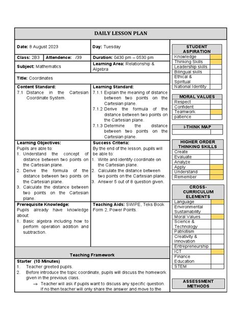 71 Distance In The Cartesian Coordinate System I Pdf