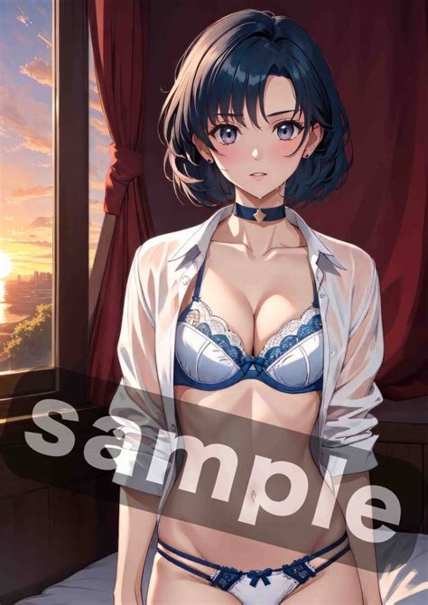 【未使用】セーラームーン セーラーマーキュリー 水野亜美 E0617 Vol 6 同人 A4 アート ポスター イラスト 美少女 コスプレ