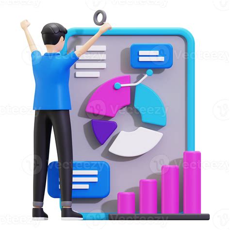 3d Monthly Report Data Analysis Illustration 50980704 Png