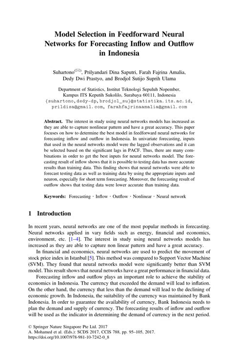 Pdf Model Selection In Feedforward Neural Networks For Forecasting Inflow And Outflow In Indonesia