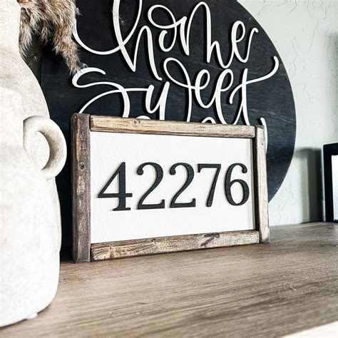 Zip Code Sign House Number Sign Area Code Sign 3d Laser Wood Sign