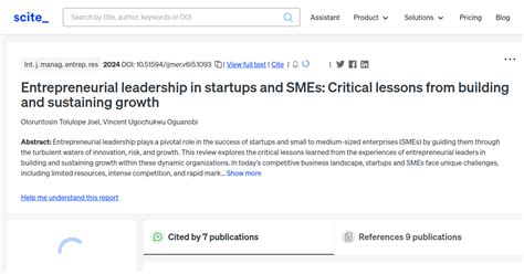 Entrepreneurial Leadership In Startups And Smes Critical Lessons From