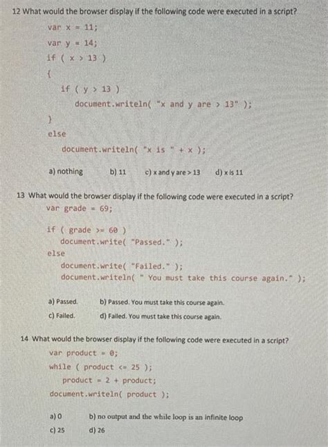 Solved 12 What Would The Browser Display If The Following