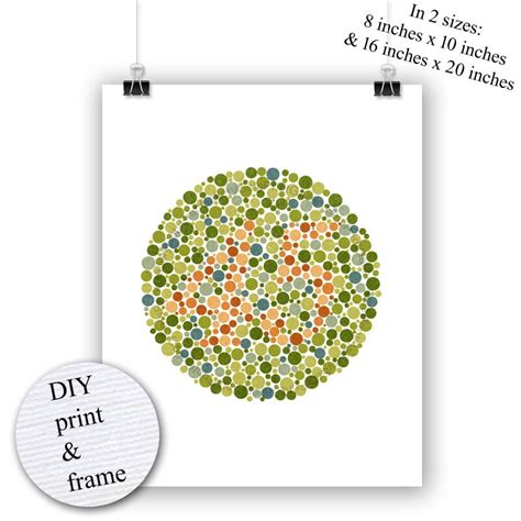 Eye Chart Color Blind Ishihara Test Circles Printable Download Prints
