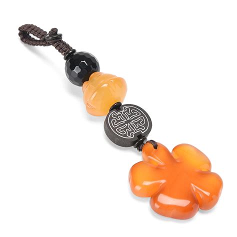 汽车钥匙挂件女高档情侣四叶草吊饰韩国创意玉石锁匙扣个性男精致虎窝淘