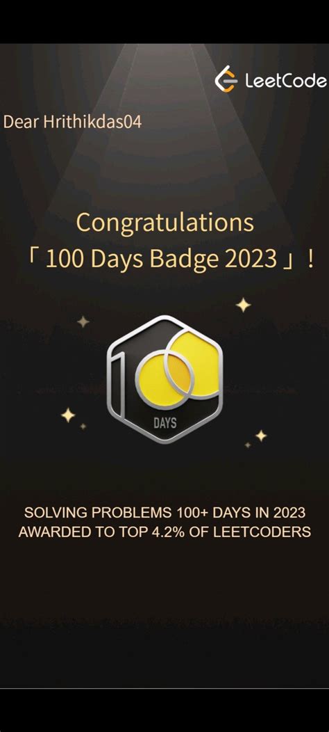 hrithik das on linkedin 100days 50days leetcodechallenge