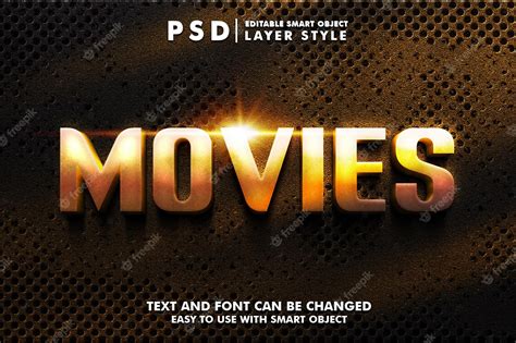 Premium Psd Movie 3d Realistic Text Effect Premium Psd With Smart Object