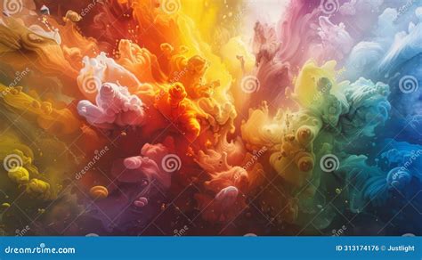 The Collision Of Different Chemical Compounds Creates A Rainbow Of