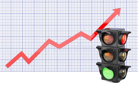 Traffic Light With Growing Chart 3d Stock Illustration Illustration