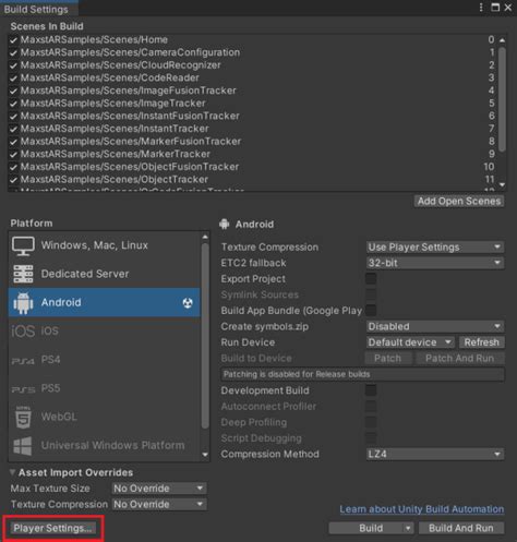 Documentation Unity Setup Guide ㅣ Maxst Developer Site