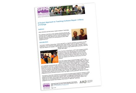 Good Practice Guide A Project Approach To Teaching Collision Repair A