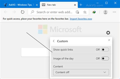 Tip Set A Clean And Minimal New Tab Page In Microsoft Edge AskVG