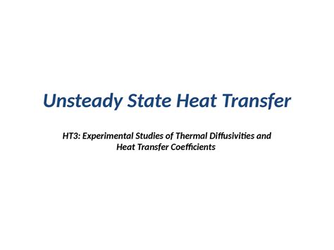 Unsteady State Heat Transfer Through The Wal Docsity
