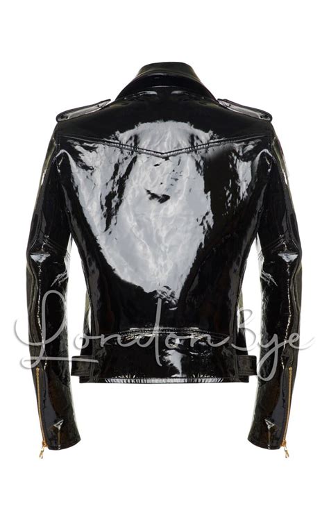 Men Pvc Vinyl Biker Black Patent Faux Leather Motorbike Etsy