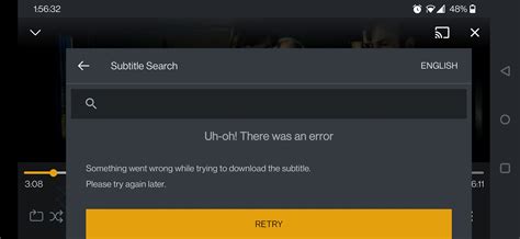 keep getting this error recently on all subtitle choices 80 of the