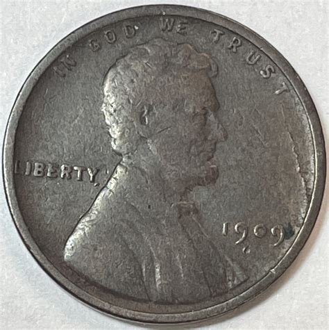 MINT ERROR 1909 VDB Lincoln Wheat Cent Obverse Lamination Error Near
